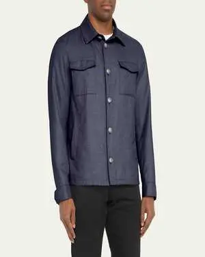 Herno Coated Cashmere-blend Overshirt