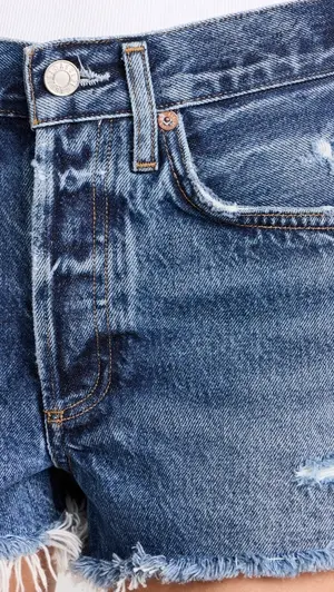AGOLDE Parker Vintage Cut Off Denim Shorts - Dark Swapmeet