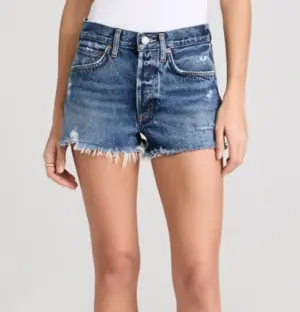 AGOLDE Parker Vintage Cut Off Denim Shorts - Dark Swapmeet