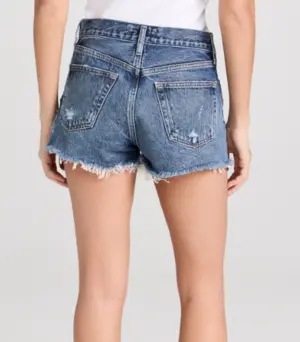 AGOLDE Parker Vintage Cut Off Denim Shorts - Dark Swapmeet