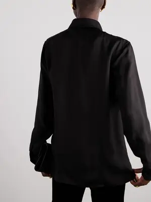 TOM FORD Pleated Silk Shirt - Black