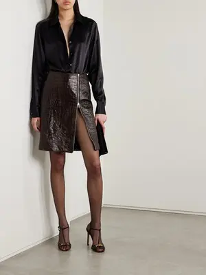 TOM FORD Croc-effect Leather Skirt