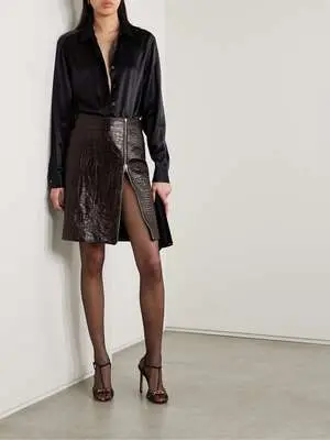 TOM FORD Croc-effect Leather Skirt