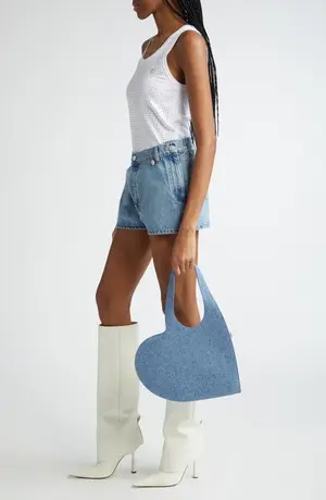 Coperni Mini Heart Denim Tote