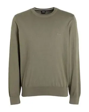 BOSS Man Sweater Black Size M Cotton Green
