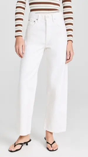 AGOLDE Ren High-rise Wide-leg Jeans - Fortune Cookie