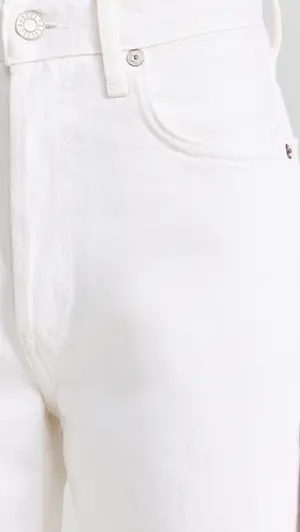 AGOLDE Ren High-rise Wide-leg Jeans - Fortune Cookie