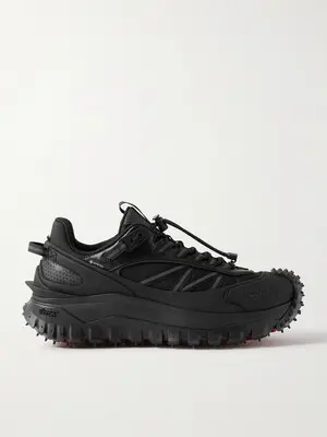 Moncler Trailgrip Gtx Leather-trimmed Sneakers - Black
