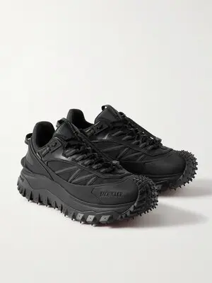 Moncler Trailgrip Gtx Leather-trimmed Sneakers - Black