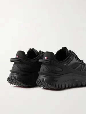 Moncler Trailgrip Gtx Leather-trimmed Sneakers - Black