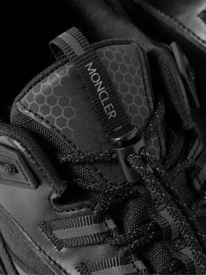Moncler Trailgrip Gtx Leather-trimmed Sneakers - Black
