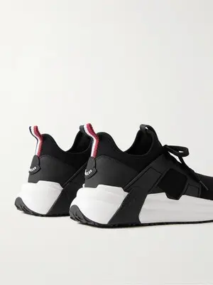 Moncler Lunarove Rubber And Leather-trimmed Sneakers - Black