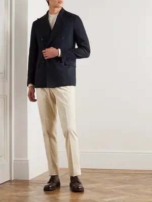 DE PETRILLO Double-breasted Wool-blend Blazer