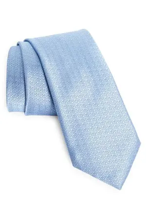 Zegna Silk Jacquard Neck Tie - Light Blue