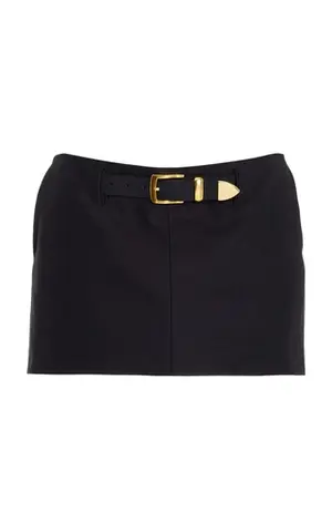 Brandon Maxwell Gabriella Belted Mini Skirt