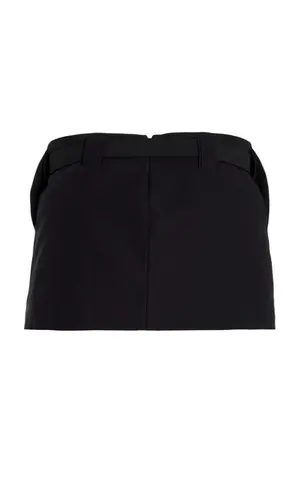 Brandon Maxwell Gabriella Belted Mini Skirt