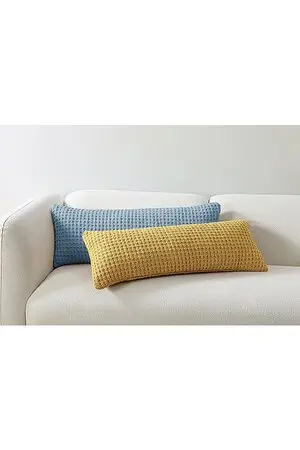 Free People Sunday Citizen Snug Waffle Lumbar Pillow Marigold