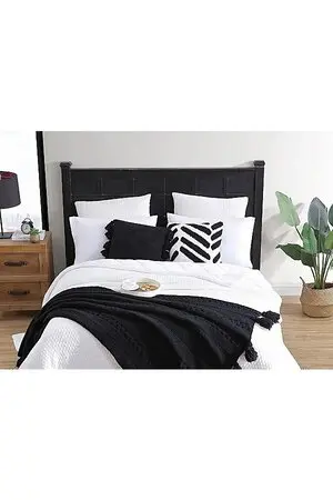 Free People Sunday Citizen Braided Pom Pom Throw - Black