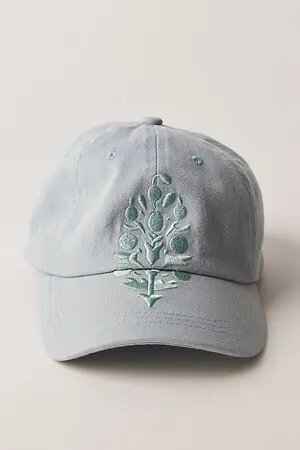 Free People Embroidered Baseball Cap - Sterling