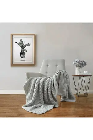 Free People Sunday Citizen Waffle Snug Throw - Cloud Grey