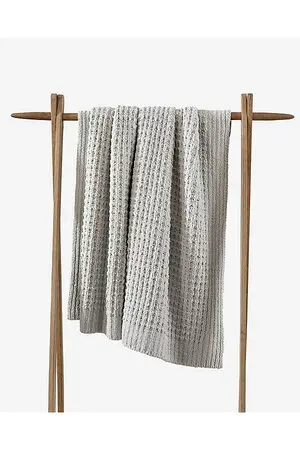 Free People Sunday Citizen Waffle Snug Throw - Cloud Grey
