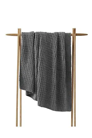 Free People Sunday Citizen Waffle Snug Throw - Granite