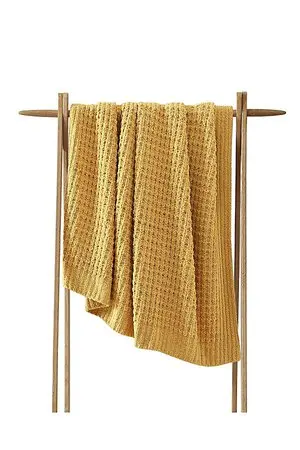 Free People Sunday Citizen Waffle Snug Throw Yellow