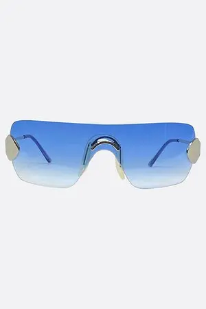 GIANT VINTAGE SUNGLASSES Giant Vintage Toner Y2k Rimless Shield Sunglasses - Blue