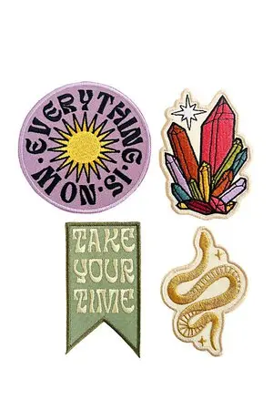 GOLDEN HOUR DESIGNS Embroidered Iron-on Patch Pack - Multicolor