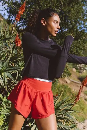 Free People Carpe Diem Relaxed High-Waisted Shorts Grapefruit