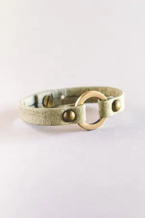 GIVING BRACELETS Antique Brass One Love Bracelet - Sage