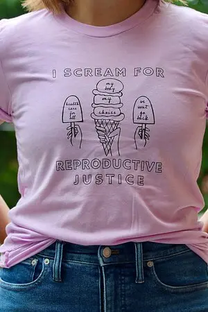 OVERSEASONED Ice Cream For Reproductive Justice Tee - Lavender