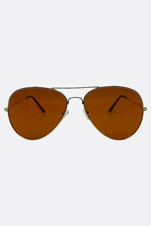 GIANT VINTAGE SUNGLASSES Giant Vintage Filter Teardrop Aviator Blue Block Sunglasses - Gold