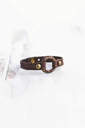 GIVING BRACELETS Giving Bracelets Circle Of Love Leather Bracelet Brown