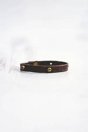 GIVING BRACELETS Connected Leather Bracelet - Chocolate Brown