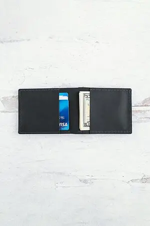 GIVING BRACELETS Leather Bifold Wallet - Black