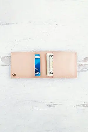 GIVING BRACELETS Leather Bifold Desert Wallet - Natural
