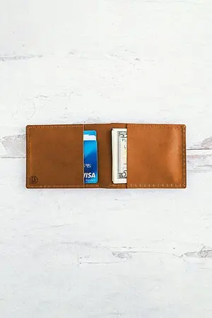 GIVING BRACELETS Leather Bifold Desert Wallet - Tan