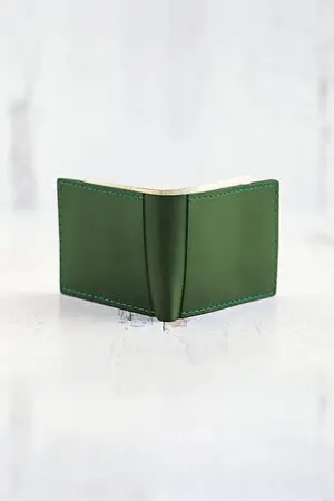 GIVING BRACELETS Leather Bifold Wave Wallet - Green