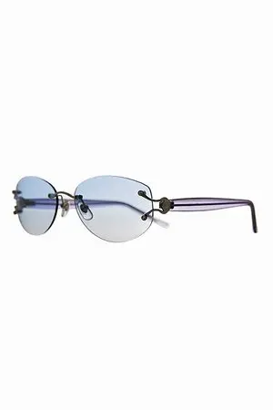 SUNGLASS MUSEUM Sunglass Museum Vintage Oval Sunglasses With Rhinestone Detail Blue