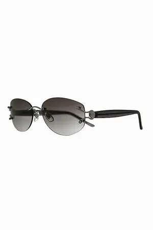 SUNGLASS MUSEUM Sunglass Museum Vintage Oval Sunglasses With Rhinestone Detail Grey