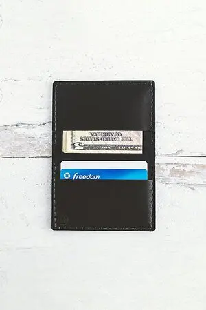 GIVING BRACELETS Leather Card Wallet - Black