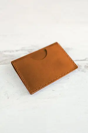 GIVING BRACELETS Giving Bracelets Leather Card Wallet Brown