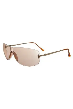 SUNGLASS MUSEUM Vintage Laszlo Rimless Sunglasses - Brown