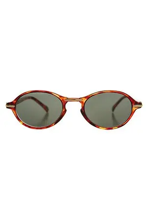 SUNGLASS MUSEUM Vintage Cooper Oval Sunglasses - Brown Motif