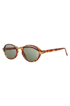 SUNGLASS MUSEUM Vintage Cooper Oval Sunglasses - Brown Motif