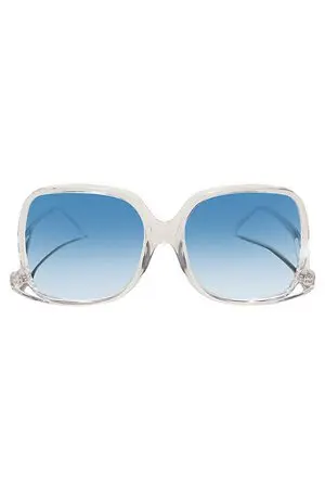 SUNGLASS MUSEUM Retro Mia Oversized Sunglasses - Blue Lens
