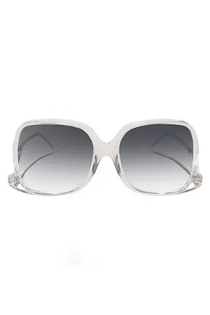 SUNGLASS MUSEUM Retro Mia Oversized Sunglasses - Gray Lens