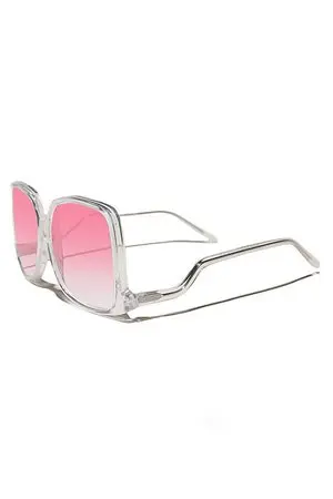 SUNGLASS MUSEUM Retro Mia Oversized Sunglasses - Pink Lens