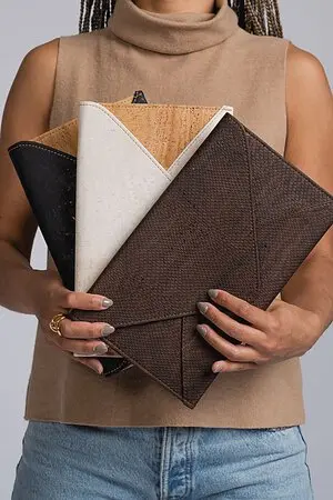 TIRADIA CORK Date Night Clutch - Brown Snake